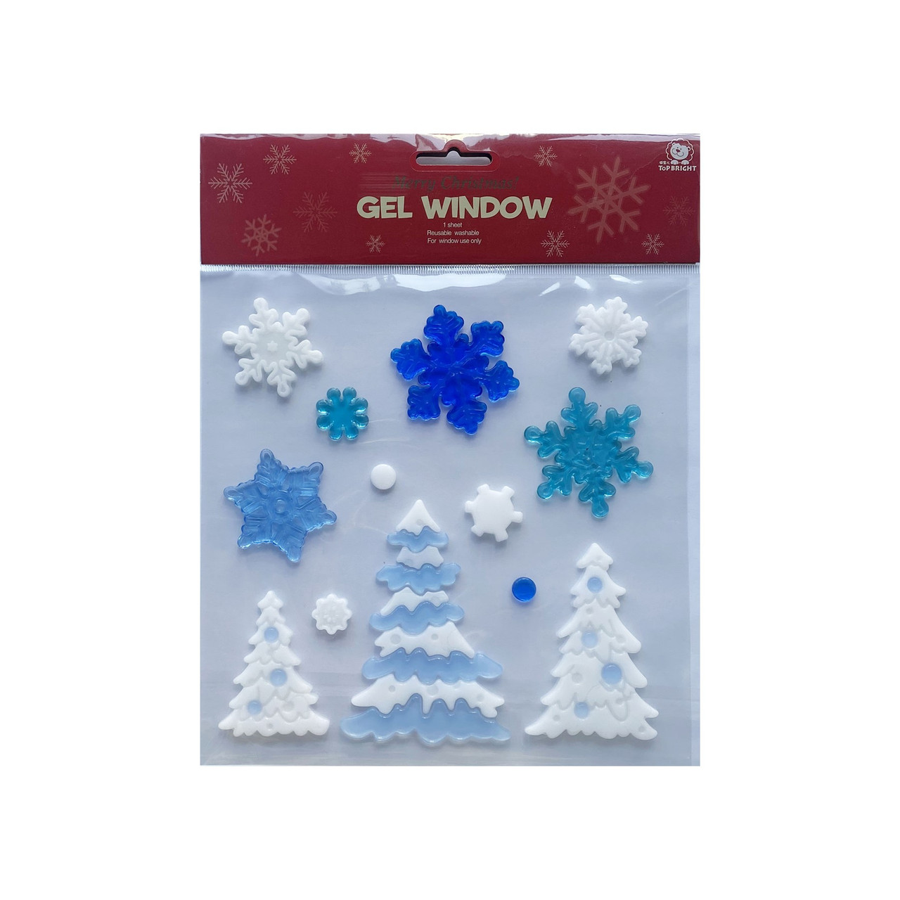 Winter Trees & Snowflakes Gel Window Stickers