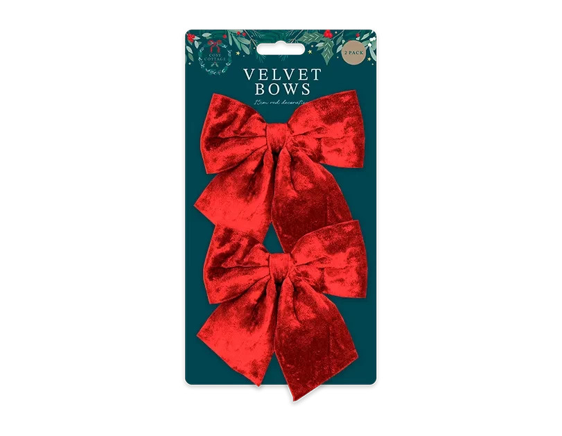 Luxurious Red Velvet Bows for Stunning Decoration (15cm)