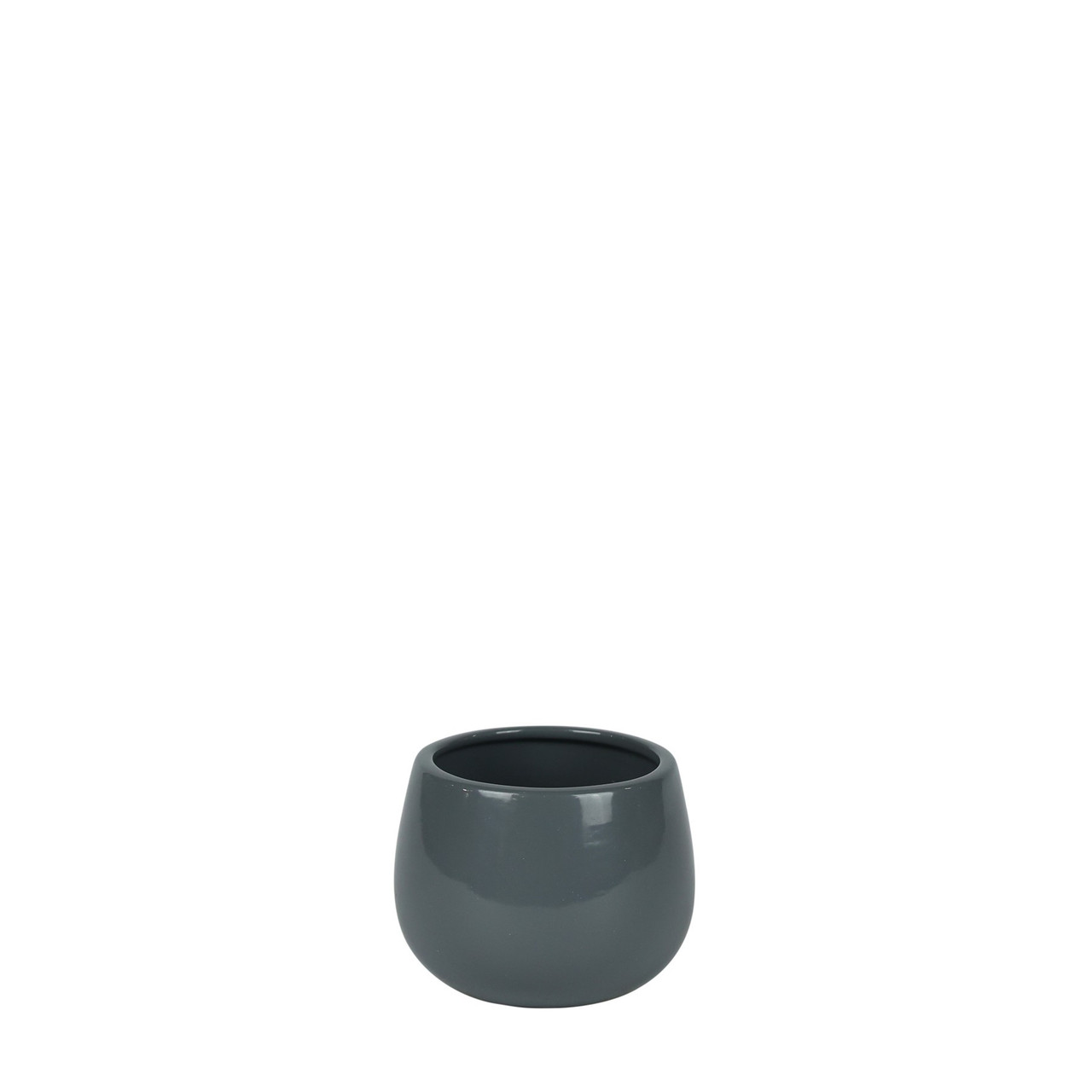 Glossy Grey Hortus London Pot - Ideal Modern Home Decor (8.5x8cm)