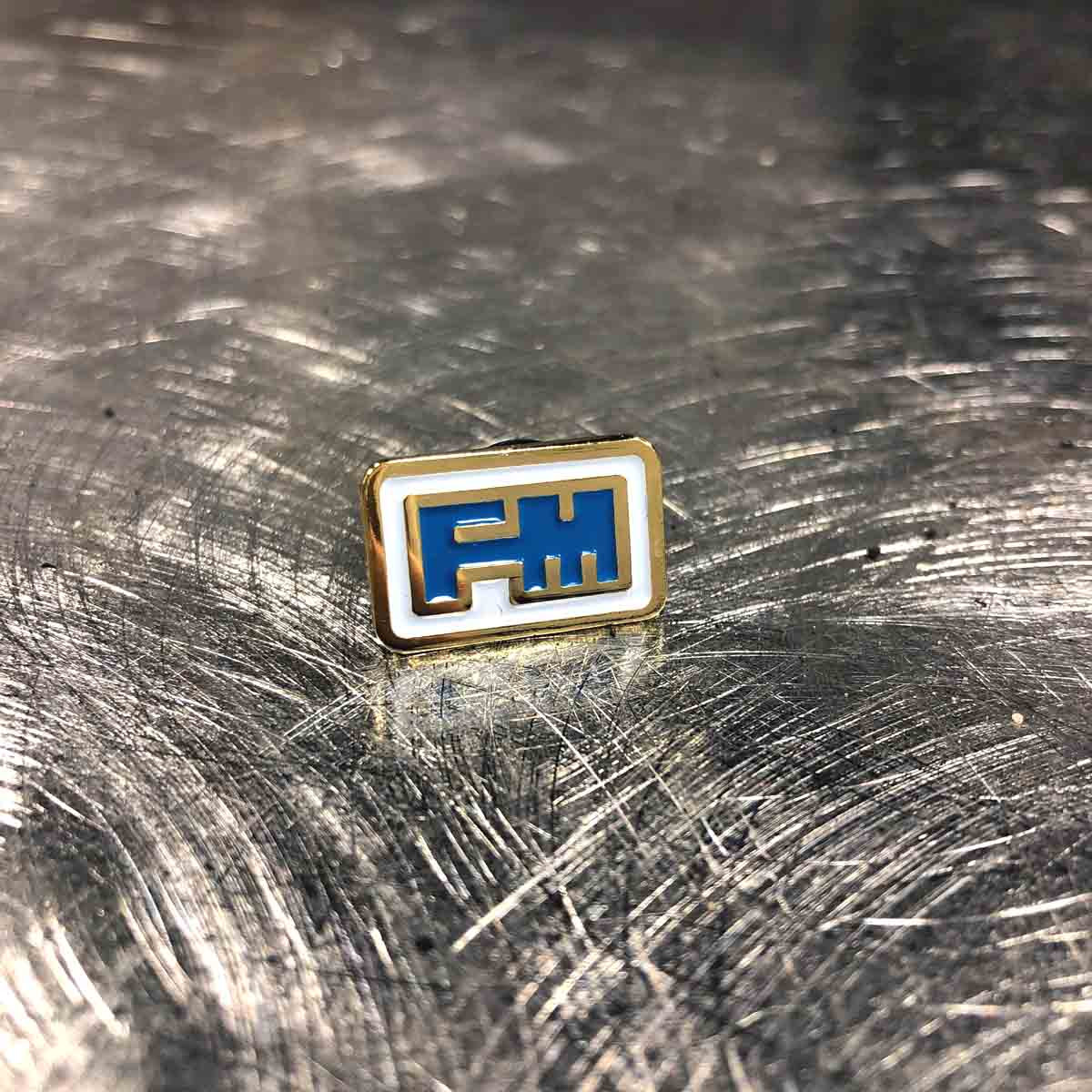 Gold FM Enamel Pin - Fabless Manufacturing LLC