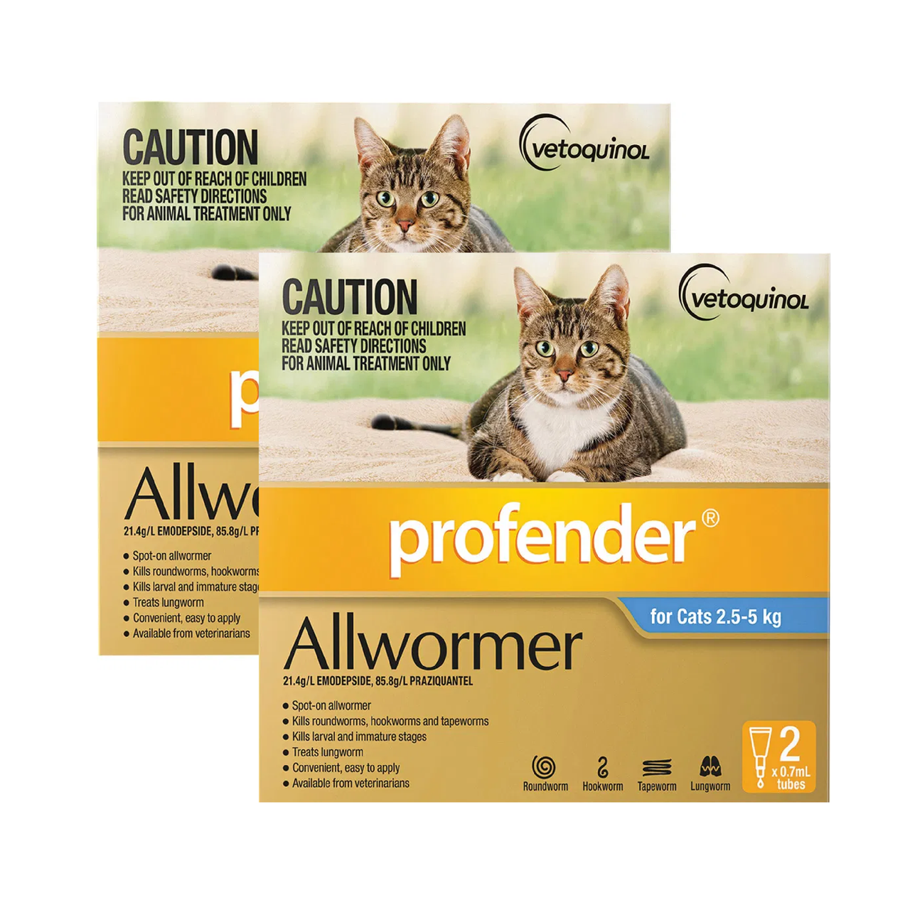 Profender Allwormer for Cats 5.5-11 lbs (2.5-5 kg) - Blue 4 Doses ...