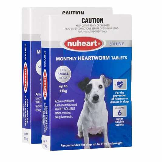 Nuheart Monthly Heartworm Soluble Tablets for Dogs up to 24 lbs (up to ...
