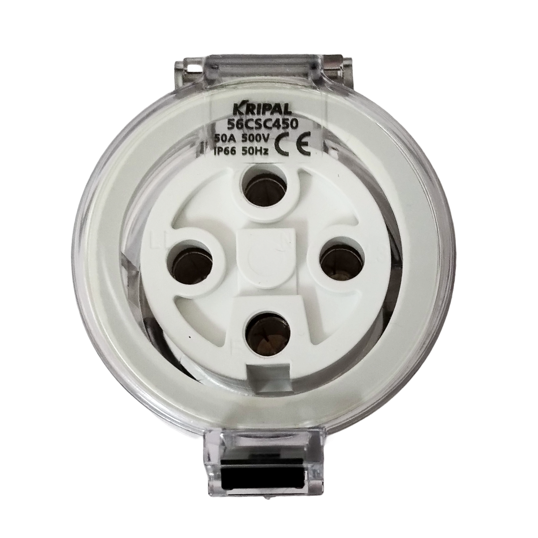 50 Amp 4 Pin Straight Socket 3 Phase - Electric Direct