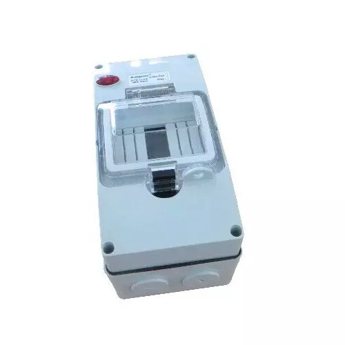 4 Pole Weatherproof Enclosure Box with Neon Light IP66 RCD Cover Solar