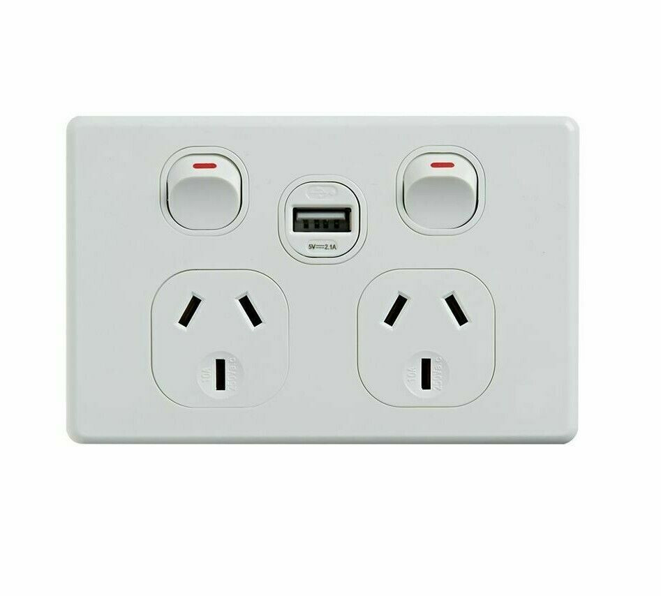 Double Pole 15 amp double outlet GPO - Electric Direct