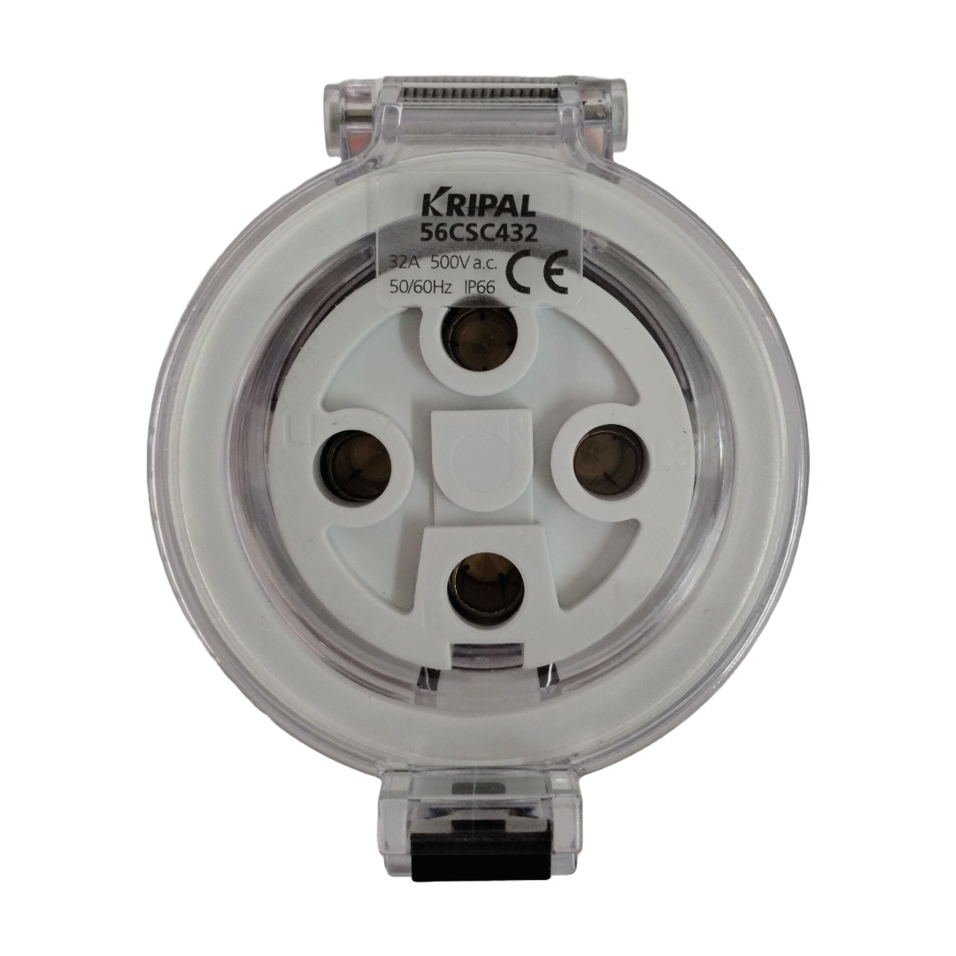 32 Amp 3 Pin Socket Single Phase - Electric Direct