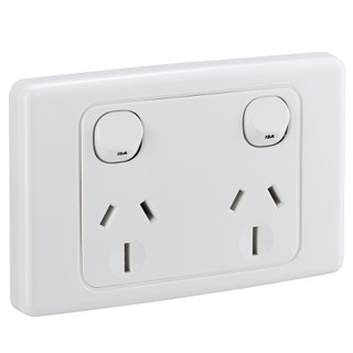 Double Pole 15 amp double outlet GPO - Electric Direct