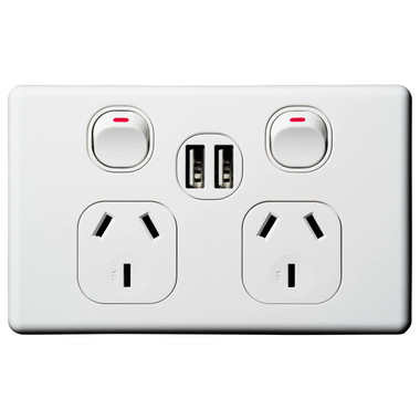 Double Pole 4.8A Dual USB Double Power Point 10 Amp GPO RV & campervans ...