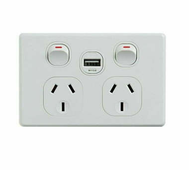 Double Pole 2.1A USB Double Power Point 10 Amp GPO RV & campervans ...