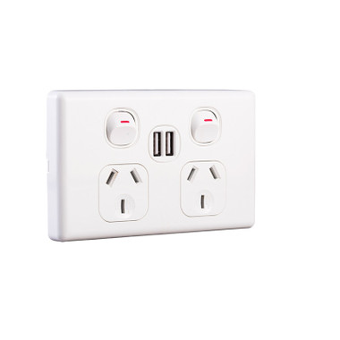 4.2 Amp Dual USB Double Power Point 10 Amp GPO CLASSIC CL - Electric Direct