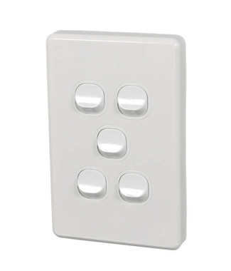 5 Gang Switch Vertical Classic - Electric Direct