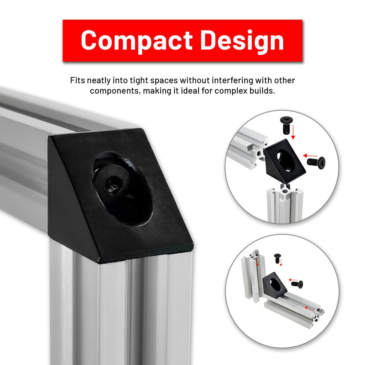 Black Angle Corner Connector - OpenBuilds