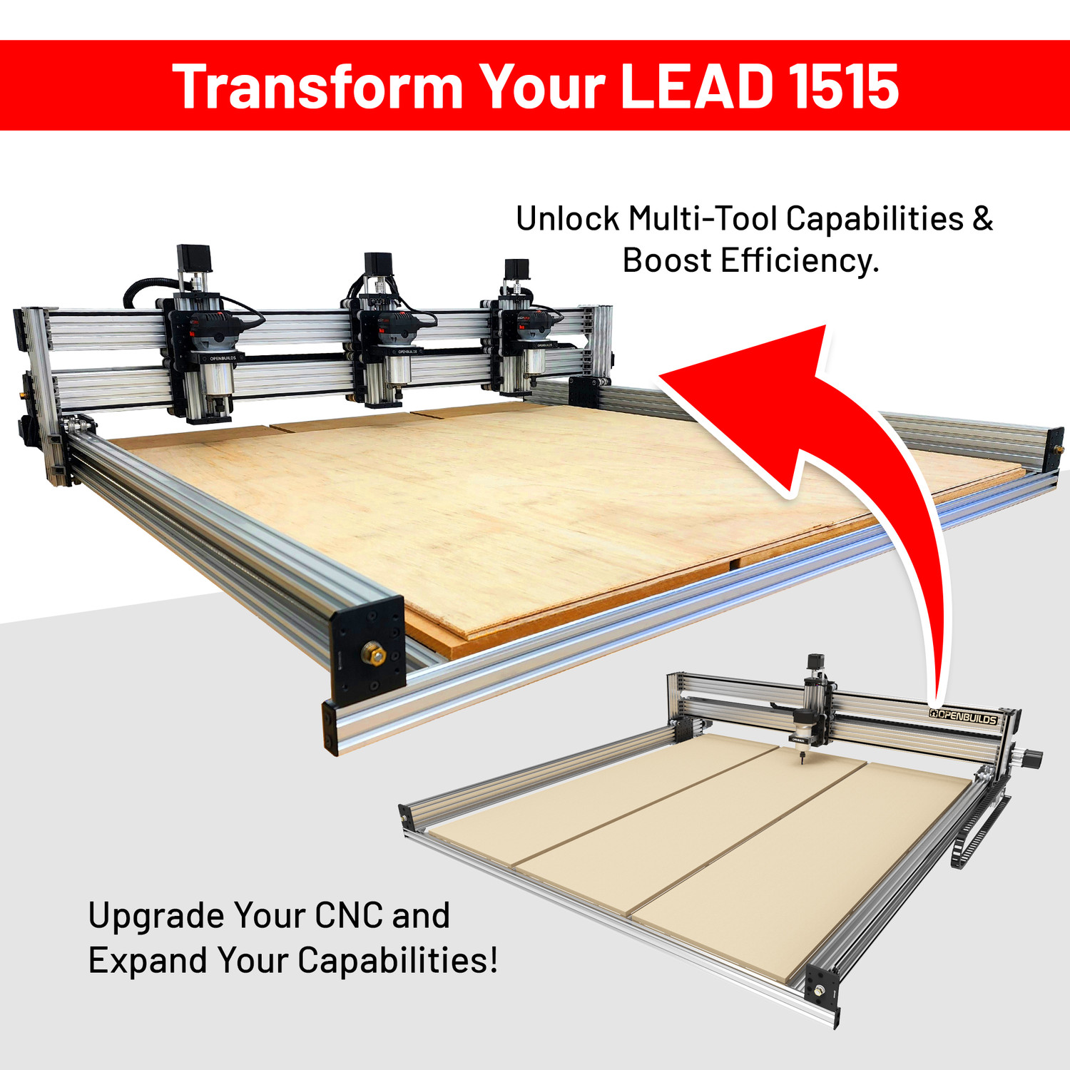 Multi Z Add On for the OpenBuilds LEAD 1515 CNC