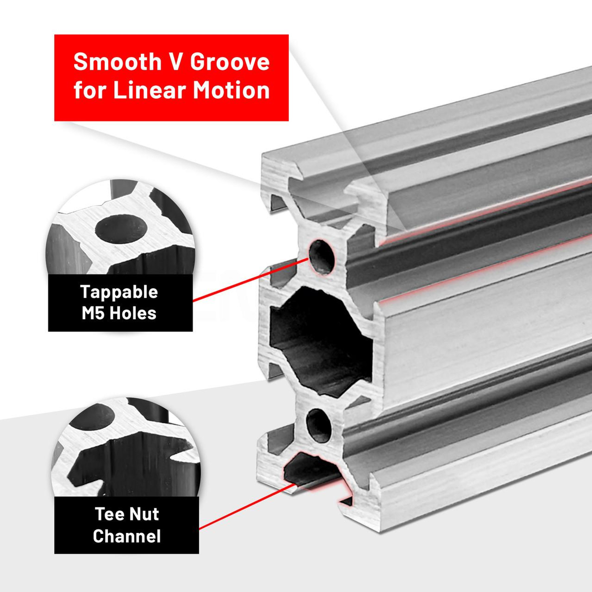 V-Slot 20x40 Linear Rail Aluminum Extrusion Profile