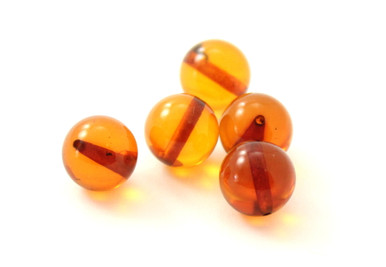 10 pcs of Round 8mm Drilled Amber Beads - AmberGemstones