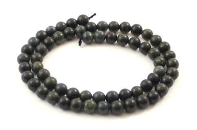 Green Lace Stone Dark 6 mm Beads - AmberGemstones