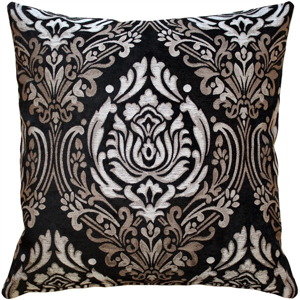 Palazzo Black 22x22 Throw Pillow from Pillow Decor