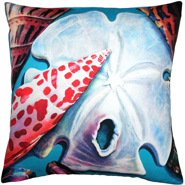 Newport Beach Arrowhead and Miter Shell Mix Throw Pillow 20x20 from ...