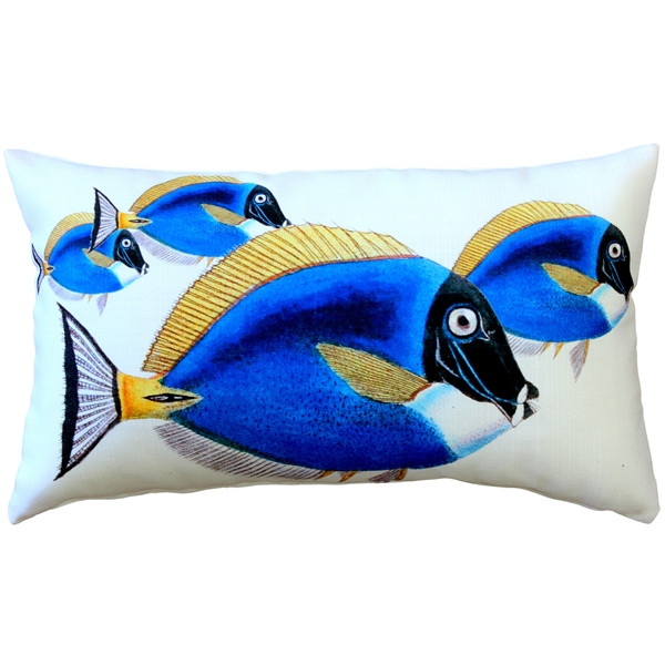Blue Surgeonfish Fish Pillow 12x19 - Pillow Decor