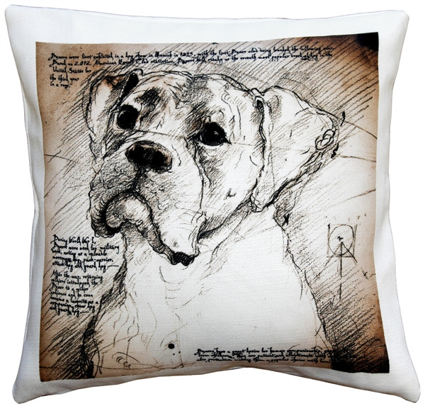Boxer 17x17 Dog Pillow - Pillow Decor