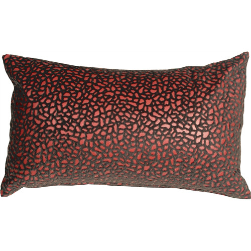 Pebbles in Red 12x20 Faux Fur Throw Pillow from Pillow Decor