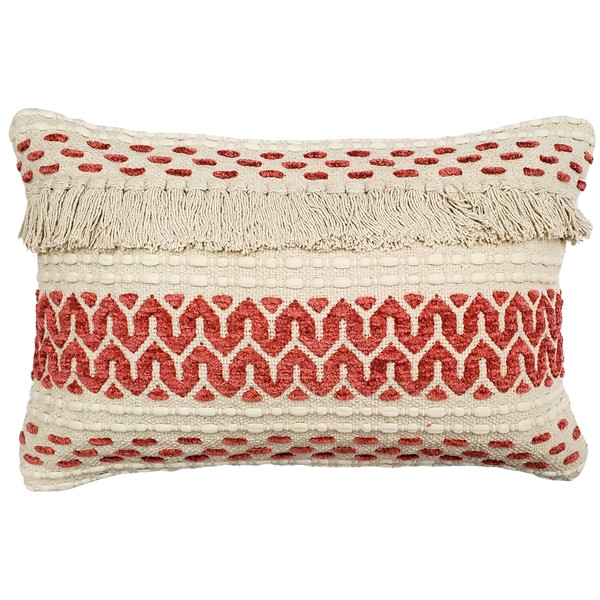 Ojai Red Bohemian Pillow 16x24 - Pillow Decor
