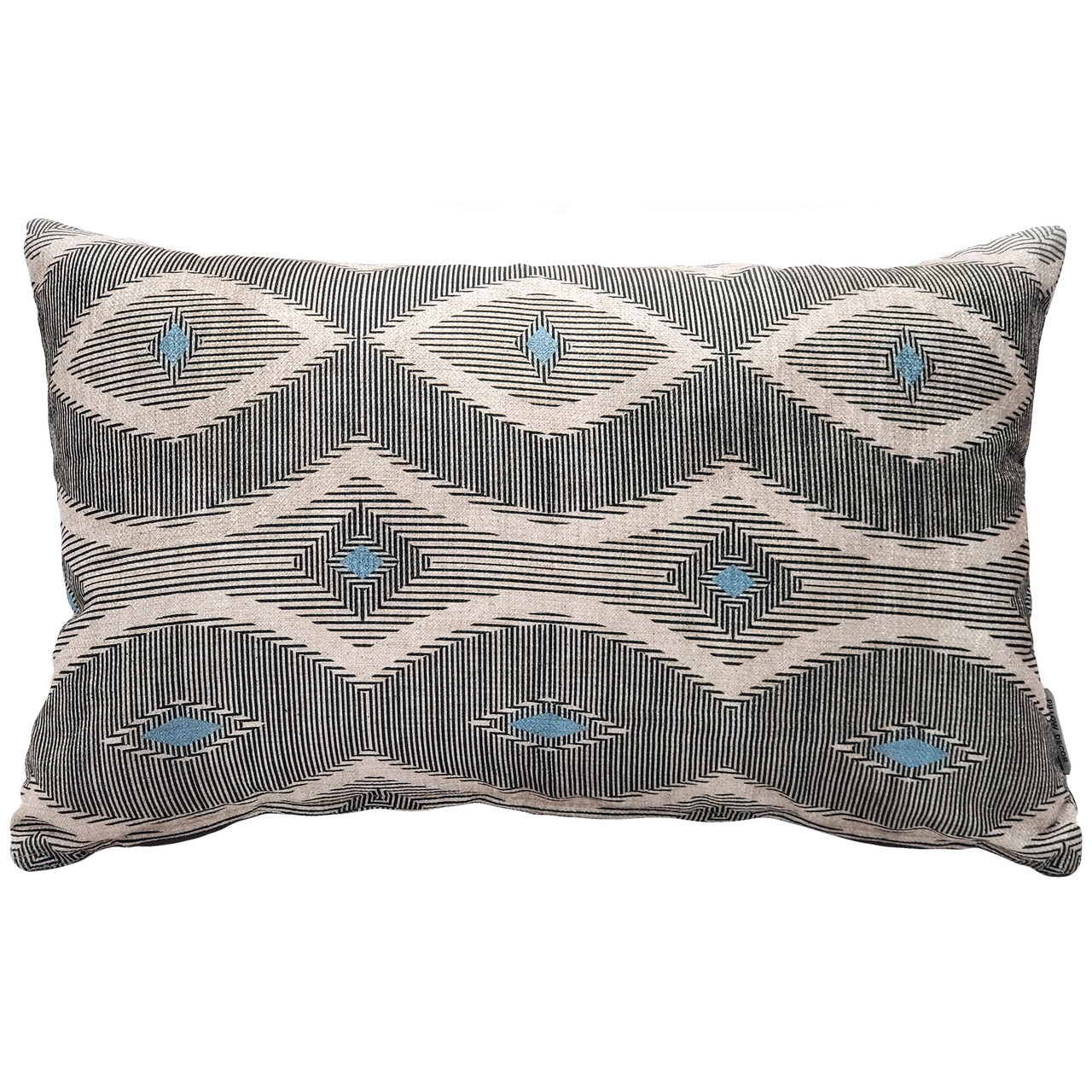 Desmond Blue Diamond Pillow 12x20 - Pillow Decor