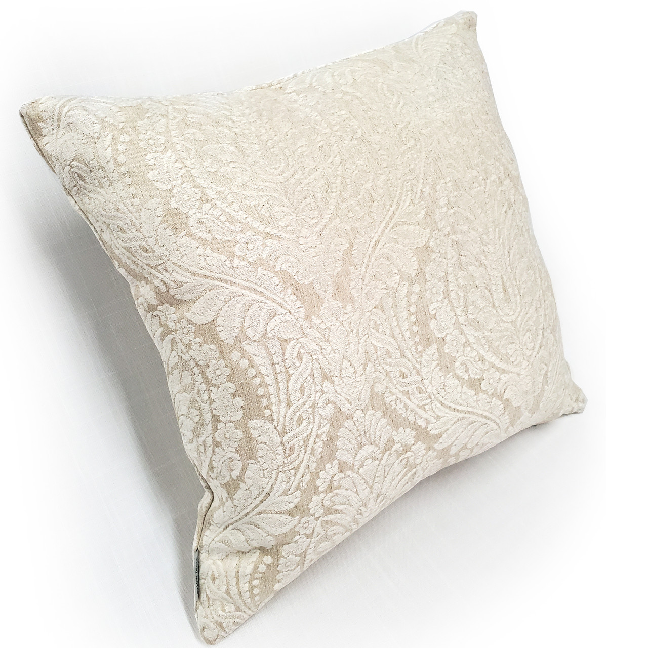 Jacquard Damask in Cream Throw Pillow 19x19 | Pillow Decor