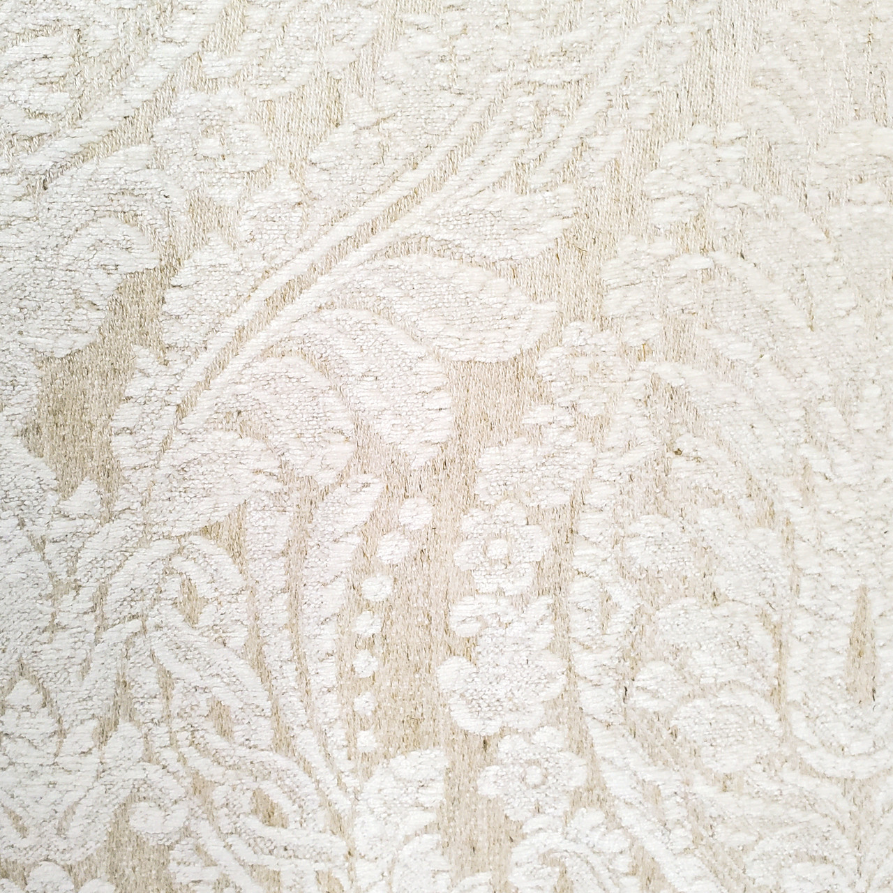 Jacquard Damask in Cream Throw Pillow 19x19 | Pillow Decor