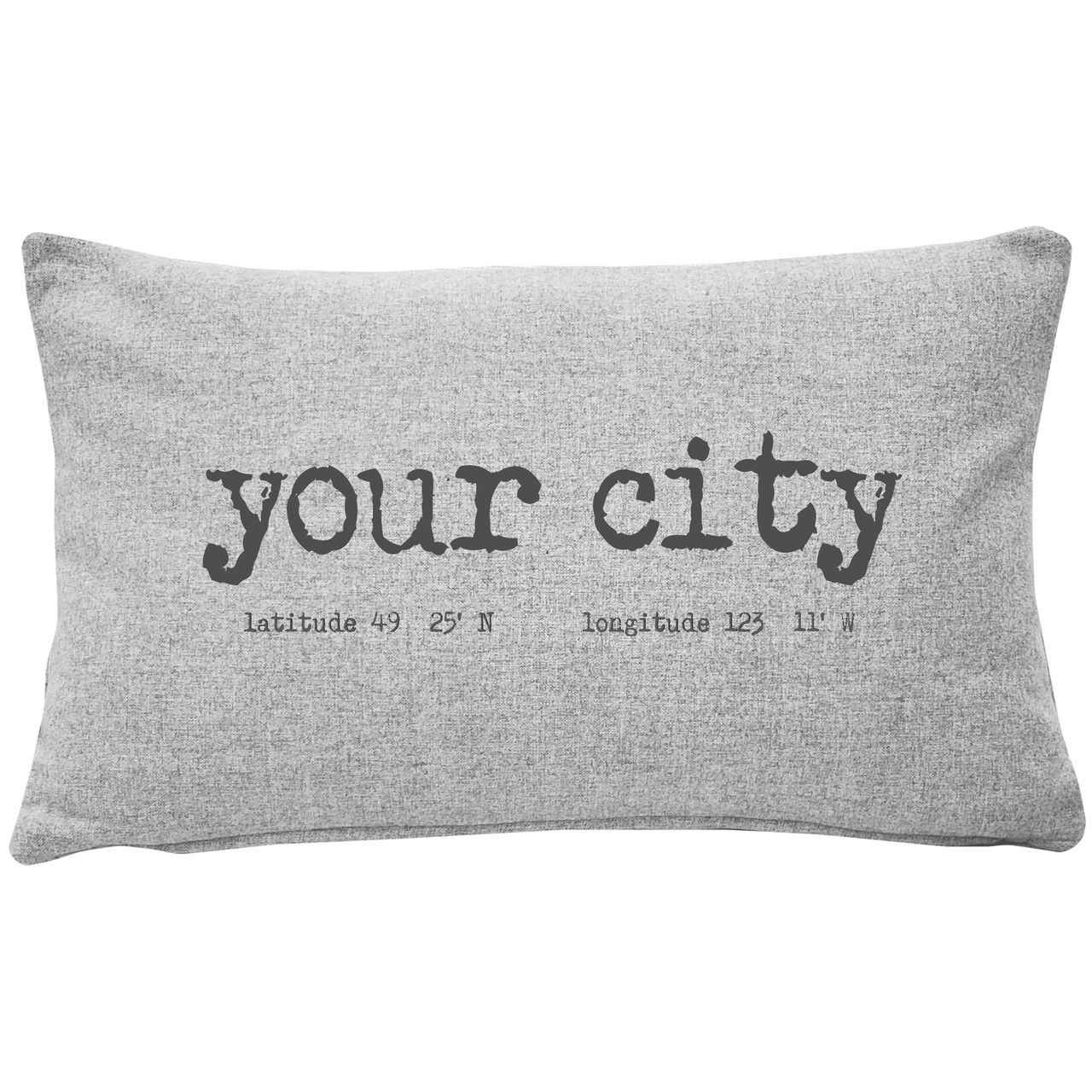 Custom City Coordinates Pillow 12x19 - Pillow Decor
