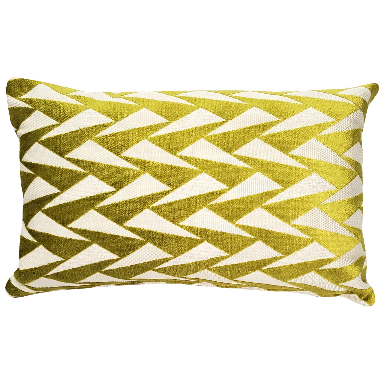 Nouveau Chartreuse Velvet Throw Pillow 12x19 | Pillow Decor