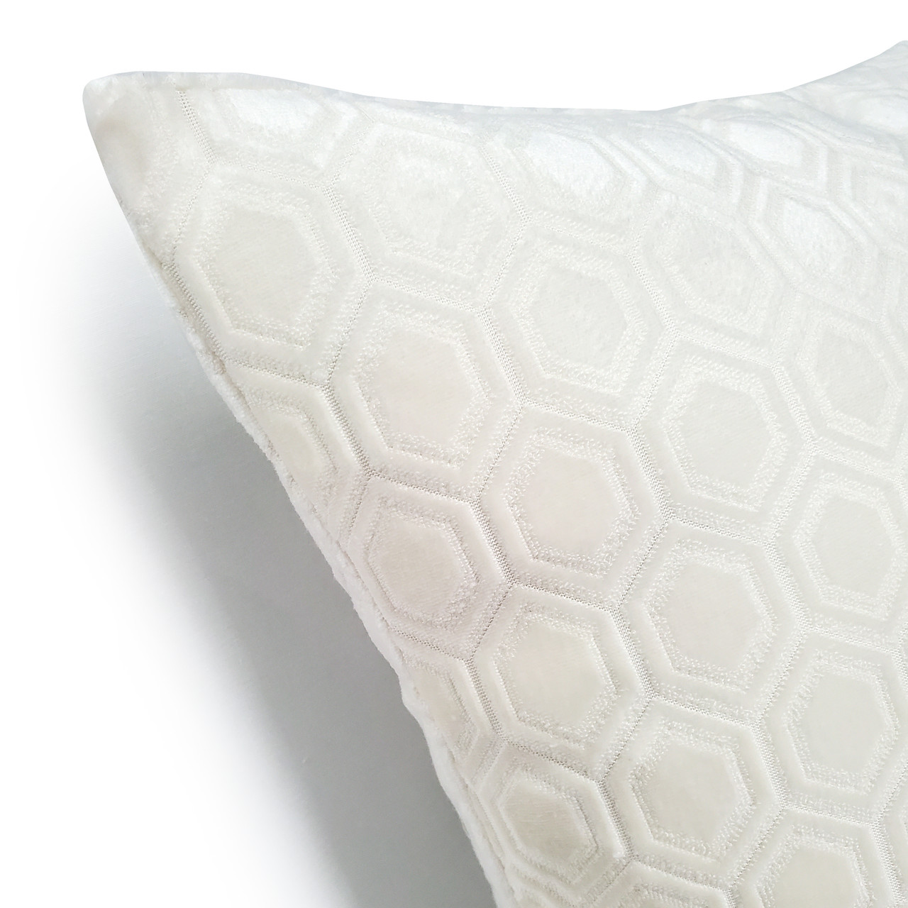 Hexa Icing Cream Velour Throw Pillow 18x18 | Pillow Decor