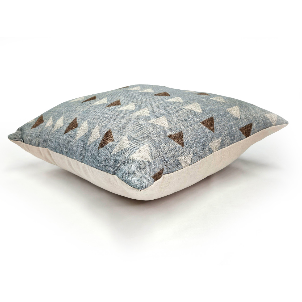 Triangle Parade Blue Throw Pillow 22x22 | Pillow Decor