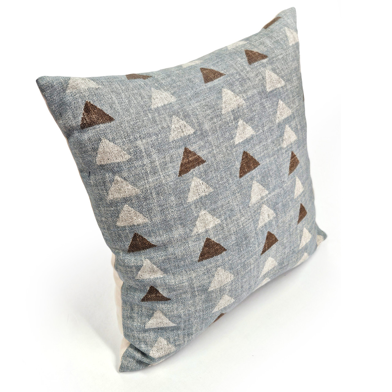 Triangle Parade Blue Throw Pillow 22x22 | Pillow Decor
