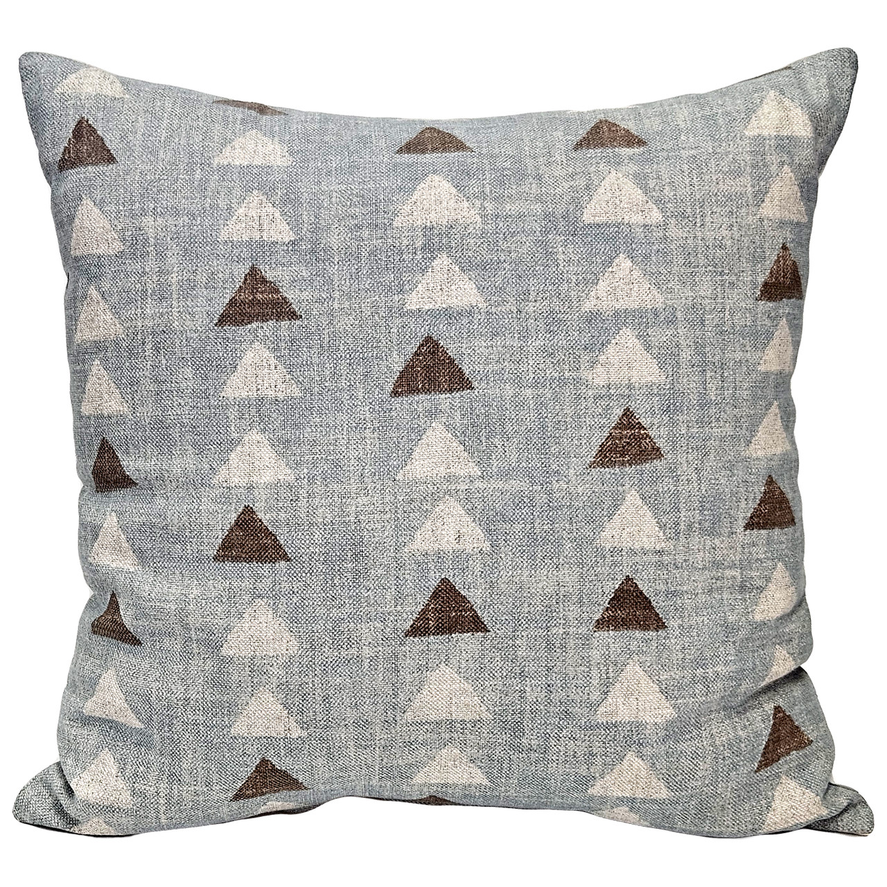 Triangle Parade Blue Throw Pillow 22x22 | Pillow Decor