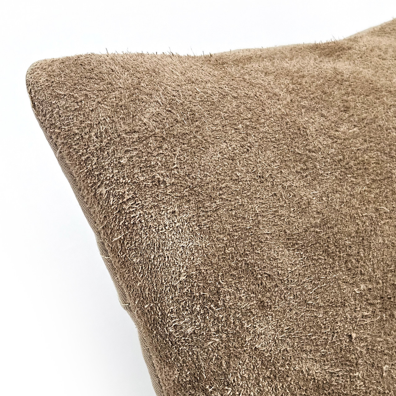 Genuine Suede Leather Camel Throw Pillow 20x20 | Pillow Decor