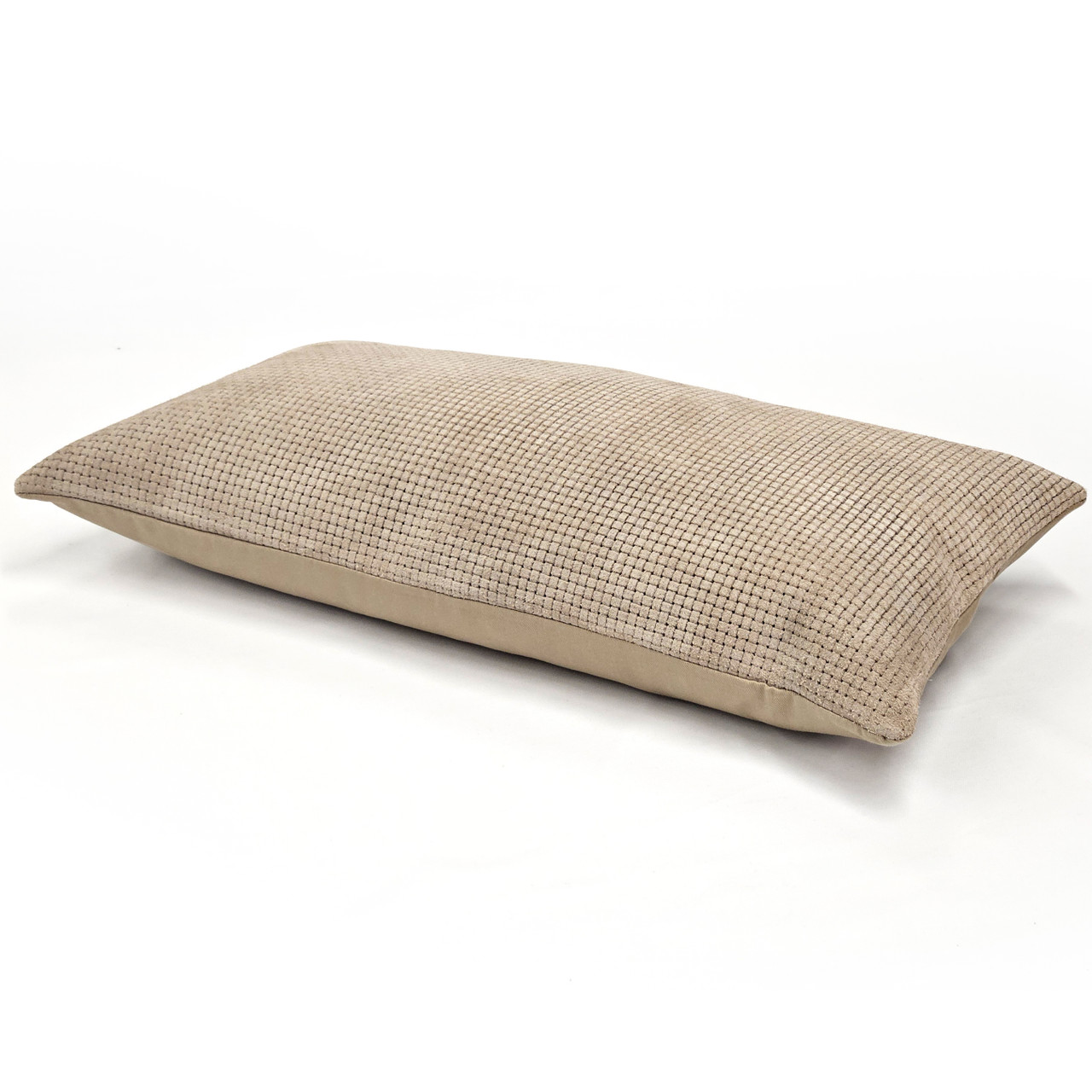 Braided Pressed Leather Suede Throw Pillow 12x22 | Pillow Decor
