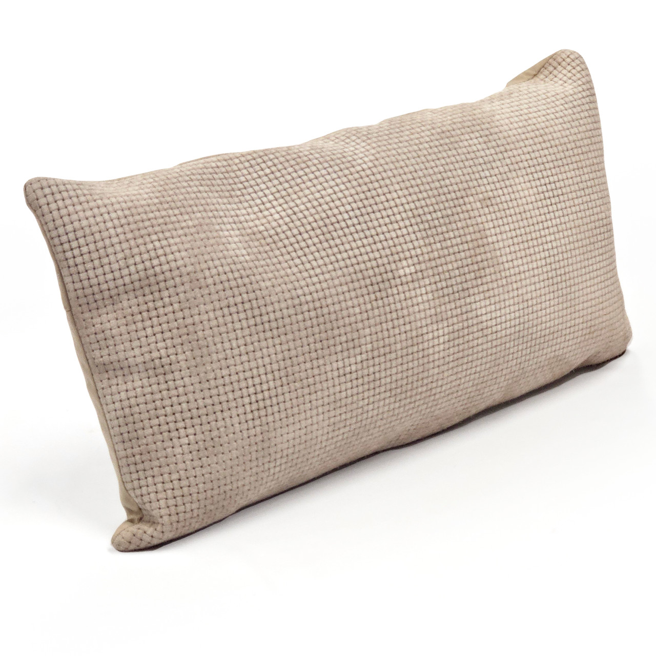 Braided Pressed Leather Suede Throw Pillow 12x22 | Pillow Decor