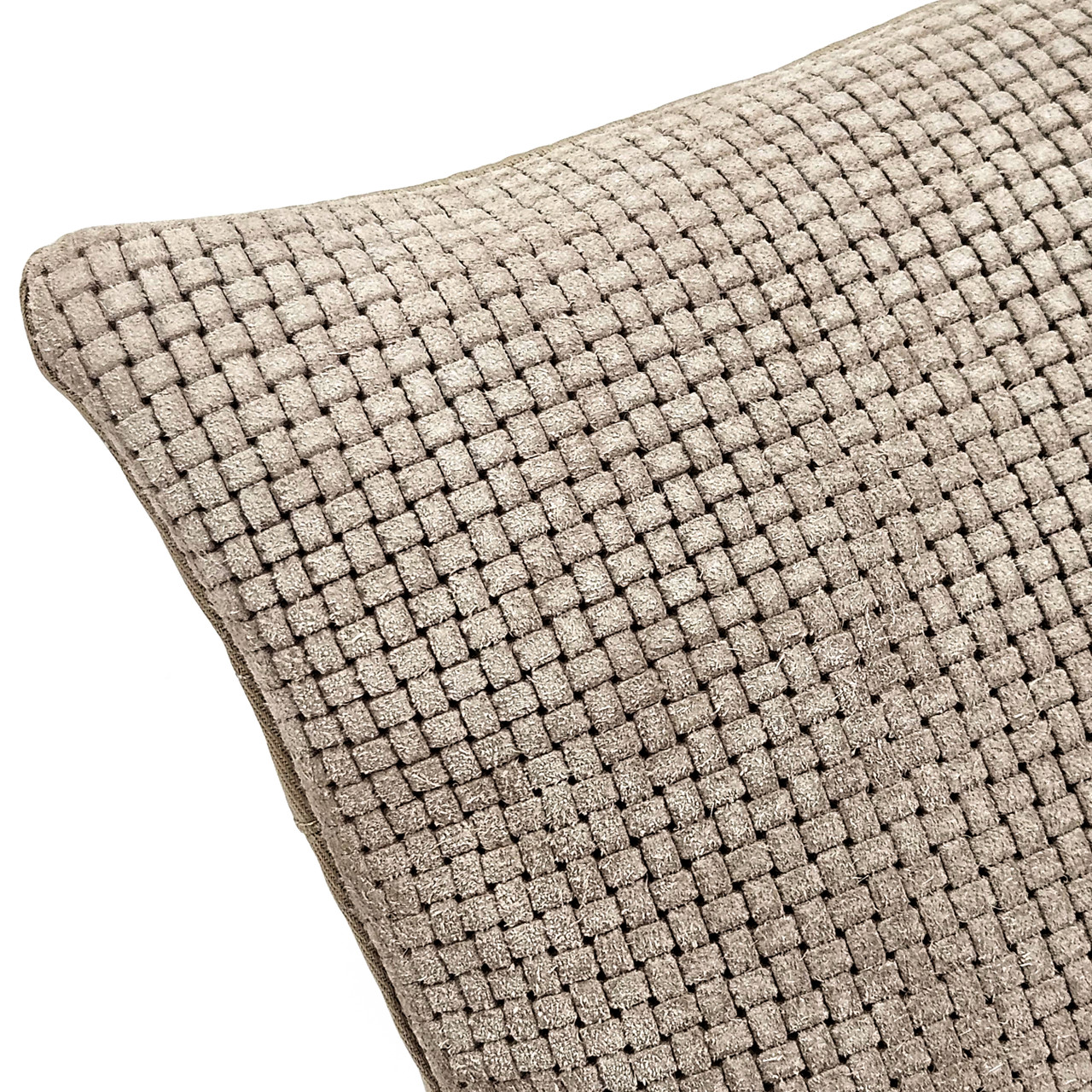 Braided Pressed Leather Suede Throw Pillow 12x22 | Pillow Decor