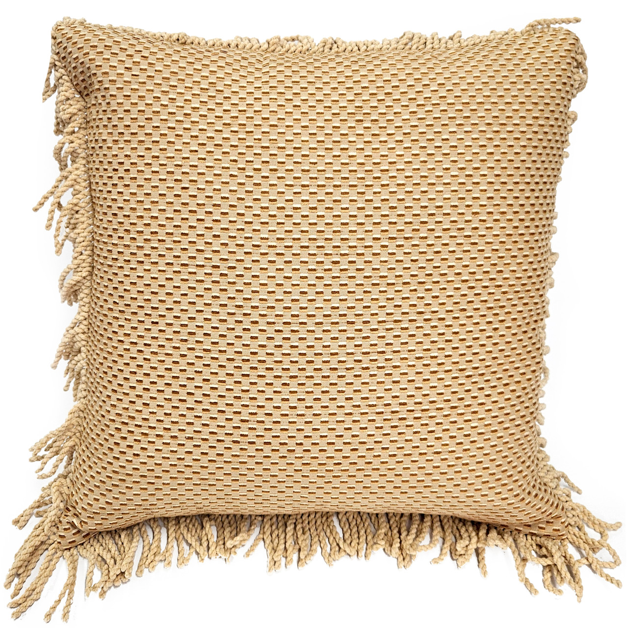 Ottoman Gold Bullion Fringe Trim Throw Pillow 17x17 | Pillow Decor