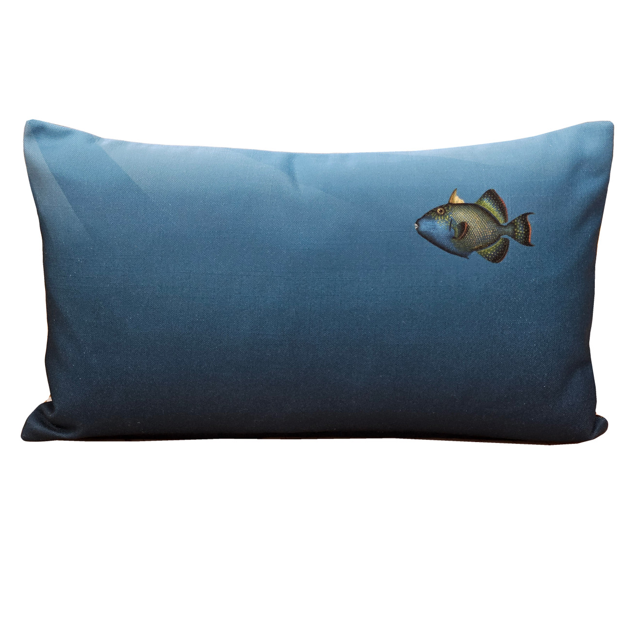 Blue Trigger Fish Pillow 12x19 | Pillow Decor