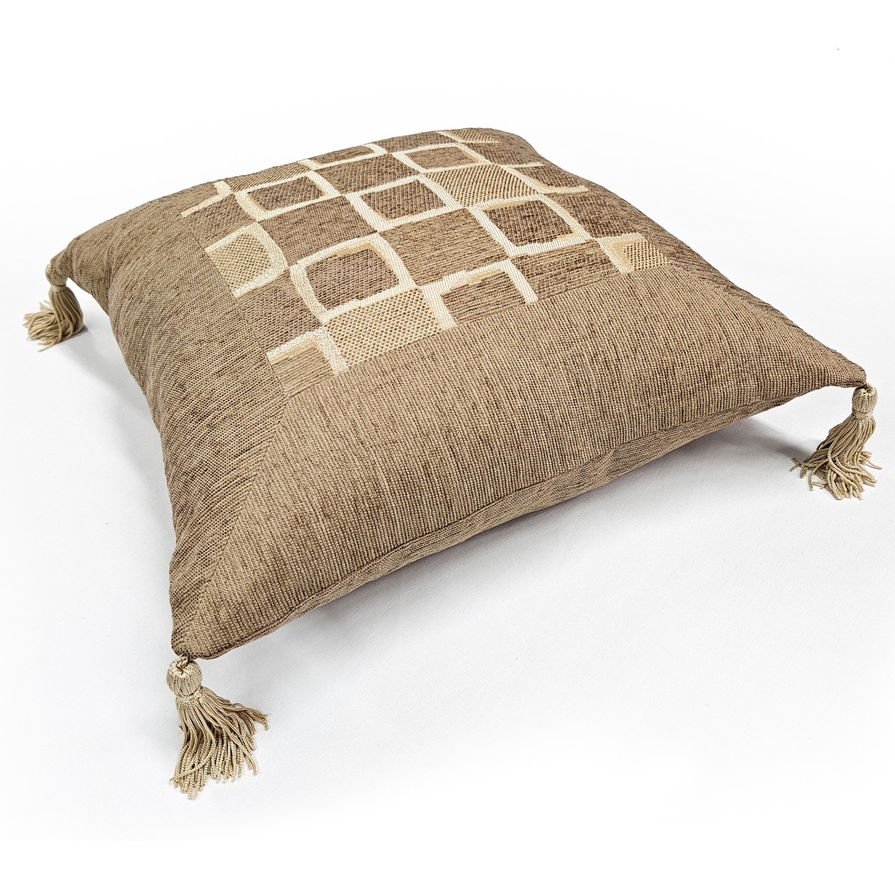Coffee Cubes Tassel Throw Pillow 17x17 | Pillow Decor