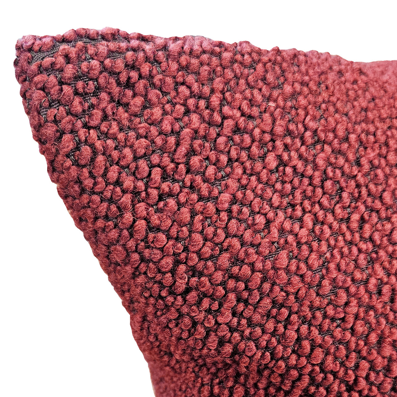 Crimson Boucle Throw Pillow 20x20 | Pillow Decor