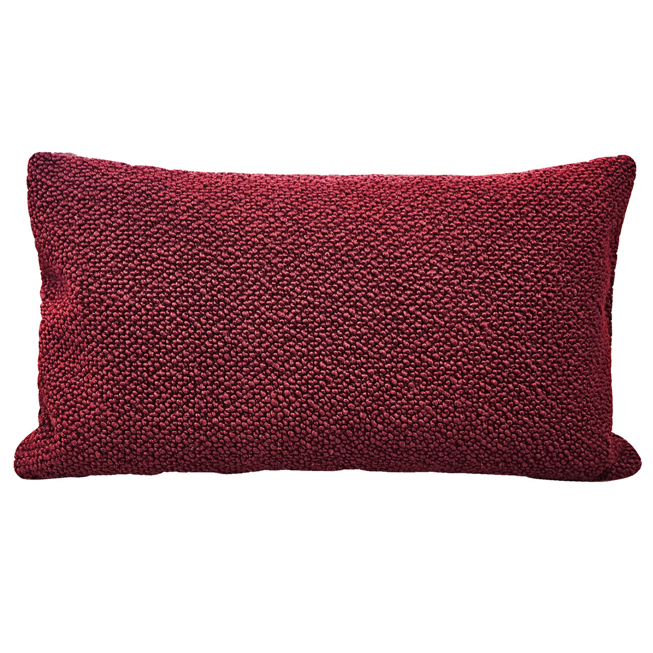 Crimson Boucle Lumbar Pillow 12x20 | Pillow Decor