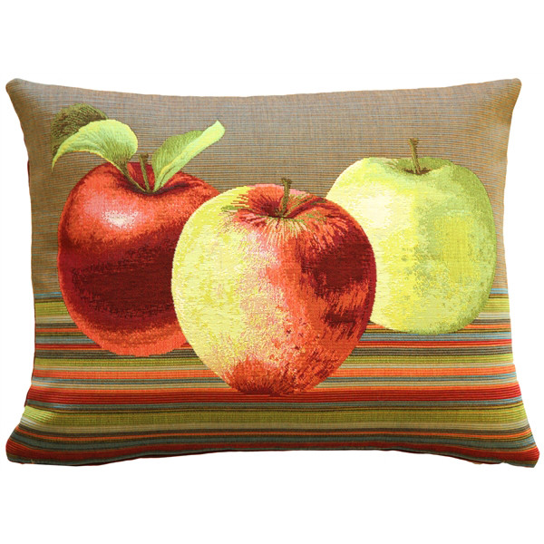 Fresh Apples on Brown Rectangular Throw Pillow from Pillow Decor