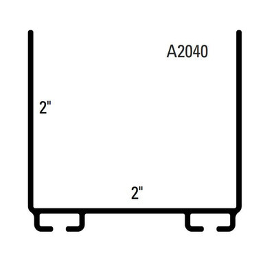 2 x 2" U-Shaped Aluminum Retainer A2040-01-W-45