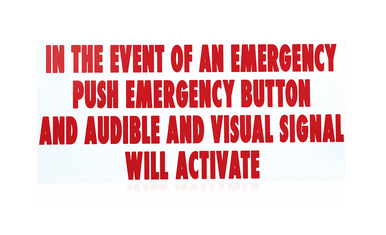 BEA 70-5675 Emergency Restroom Signage Placard