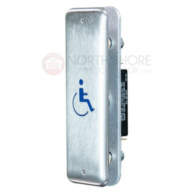 BEA 10PBJL Jamb Push Plate with Blue Handicap Logo