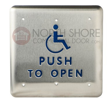 BEA 4.75" ADA Push Plate – Handicap Logo, Text