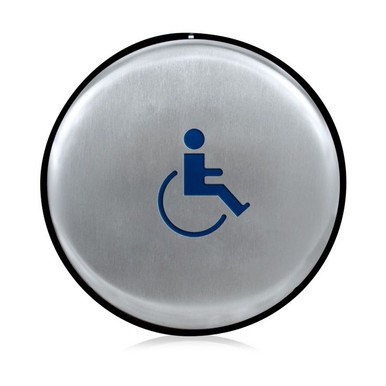 BEA Panther 4.75" Round Slim Profile Push Plate Assembly Handicap Logo ...